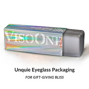 VISOONE Square Classic Blue Light Blocking Glasses with Non Prescription Anti Glare For Women and Men NOE