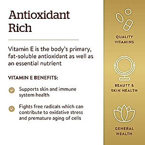 Solgar Vitamin E 67 mg (100 IU), 100 Mixed Softgels - Natural Antioxidant, Skin & Immune System Support - Naturally-Sourced Vitamin E - Gluten Free, Dairy Free - 100 Servings