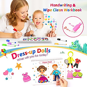 HUAXUS 19 Pages Preschool Learning Activities - Busy Book, Toddler Activities, Autism Sensory Learning Materials, Montessori Toys, Educational Toys, Activity Binder Gifts for Kids Toddlers