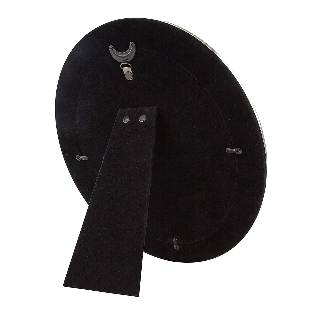 Happy Homewares Traditional and Ornate Oval Metal Silver Plated 8" x 10" Single Picture Frame Lacquer Coated with Black Velvet Back