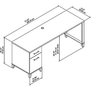 Bush Furniture Somerset 72W Computer Desk with Drawers | Large PC/Laptop Table for Home Office in Maple Cross