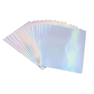 Printable Holographic Sticker Paper 20 Pcs Printing Paper Sheets Ink Stickers Self Adhesive A4 for Laser Inkjet Printer Paper