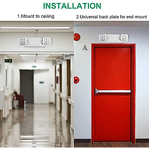 10 Pack Led Emergency Lights with Battery Backup, Commercial Emergency Light Fixture, Adjustable Dual Head Emergency Light for Business, Emergency Lighting for Home Power Failure, AC120V/277V