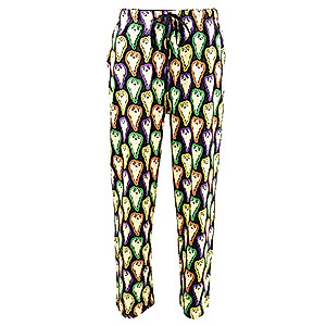 Unique Baby Adult Halloween Colored Ghosts Pajama Pants (3X-, Black)