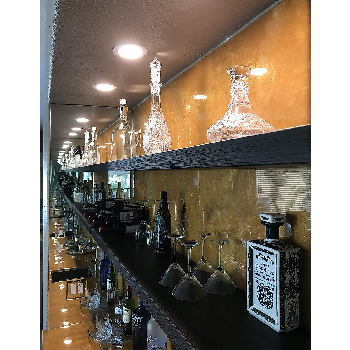 Joel's Antiques - 60 Inch Wooden Floating Shelves for Wall - Made of Natural Wood - Long Heavy Duty Rustic Fireplace Mantel & Book Shelf - Perfect for Living Room - Mocha 60x10x2 in