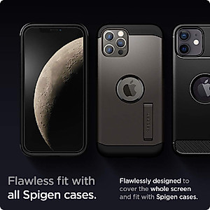 Spigen Tempered Glass Screen Protector [GlasTR EZ FIT] Designed for iPhone 12 Pro/iPhone 12 - Sensor Protection / 2 Pack