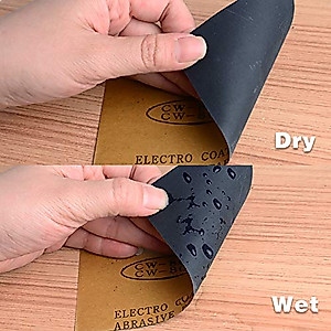 AUSTOR 102 Pcs Wet Dry Sandpaper 60 to 3000 Grit Assortment 3 x 5.5 Inch Abrasive Paper with Free Box for Automotive Sanding, Wood Furniture Finishing
