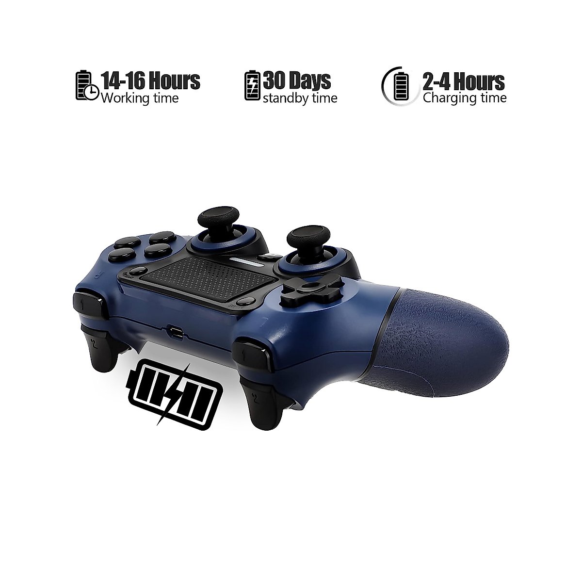 TJPD Wireless Controller for PS4, Wireless Remote Gamepad with 2 Programmable Back Buttons/Turbo/Dual Vibration/Touch Pad/Six-axis Motion (Blue) (Blue)