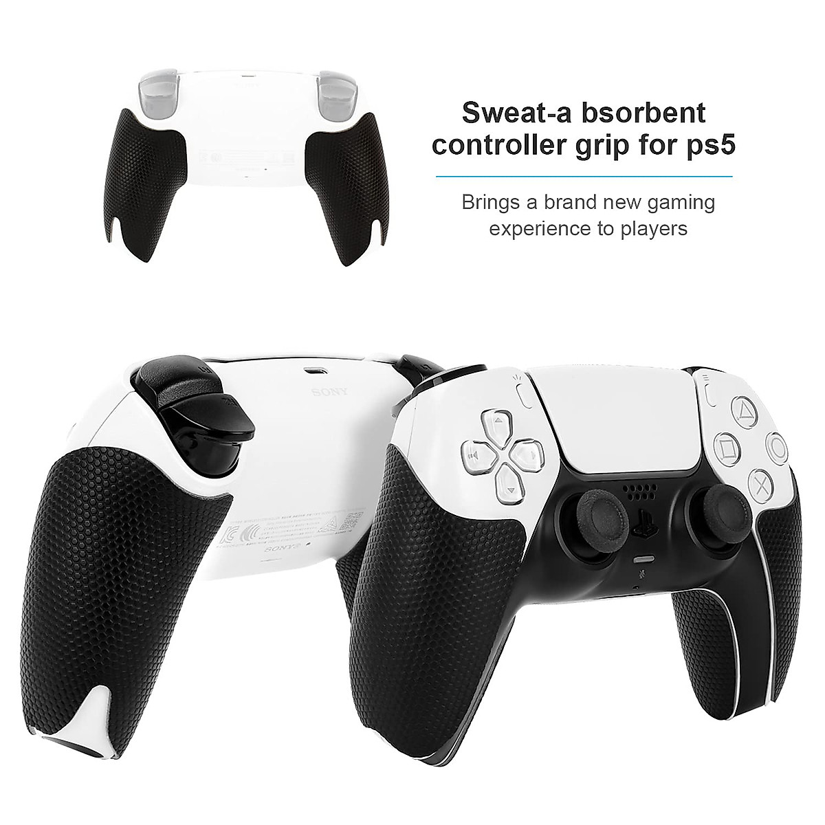 HIGOPLAY Controller Grips for PS5 Anti-Skid Sweat-Absorbent Controller Grips Soft Rubber Pads Handle Grips Sticker for Playstation 5 Controller
