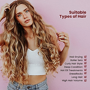 Bonnet Hooded Hair Dryer Attachment, Segbeauty Extra Large Adjustable Deep Conditioning Cap, Upgraded Drying Heat Cap with Elastic Strap for Natural Curly Textured Hair Care, Fast Drying, Styling