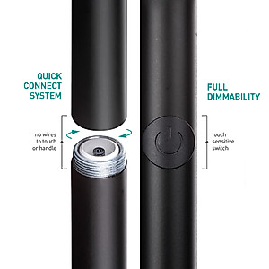 Globe Electric 12784 LED Floor Lamp Torchiere, Energy Star Certified, Dimmable, Super Bright, 43W, 3010 Lumens, Matte Black, Floor Lamp for Living Room, Floor Lamp for Bedroom, Home Improvement,