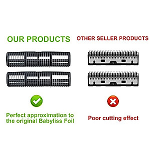 Shaver Replacement Foil and Cutters compatible with BaByliss Barberology Double FXFS2G Metal shaver foil replacement Gold