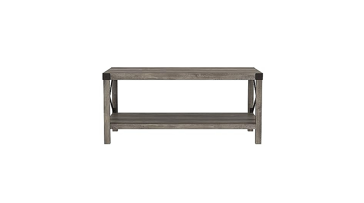 Walker Edison Sedalia Farmhouse Coffee Table - Modern Grey Wash