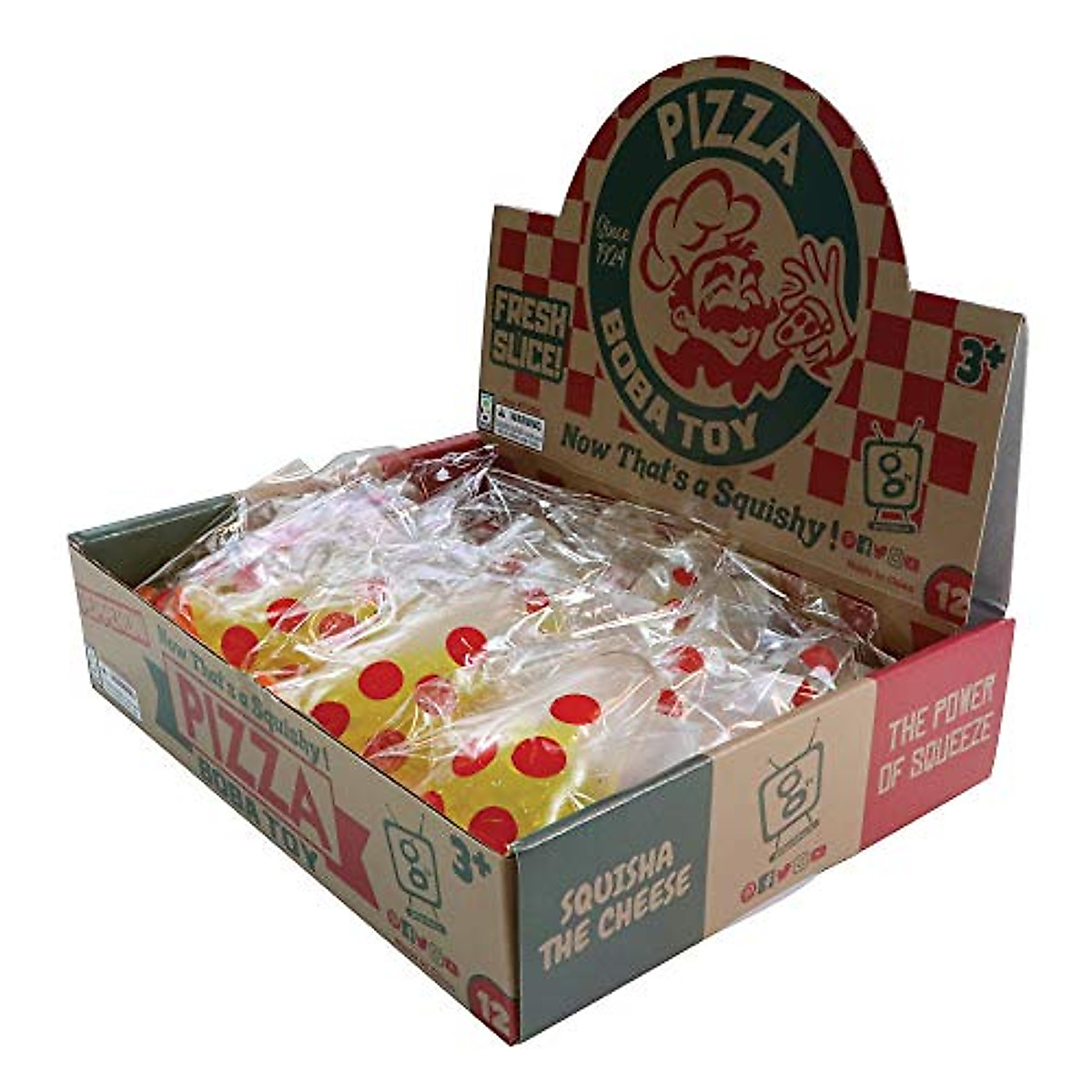 Raymond Geddes Pizza Boba Stress Balls Fidget Toys (Pack of 12)