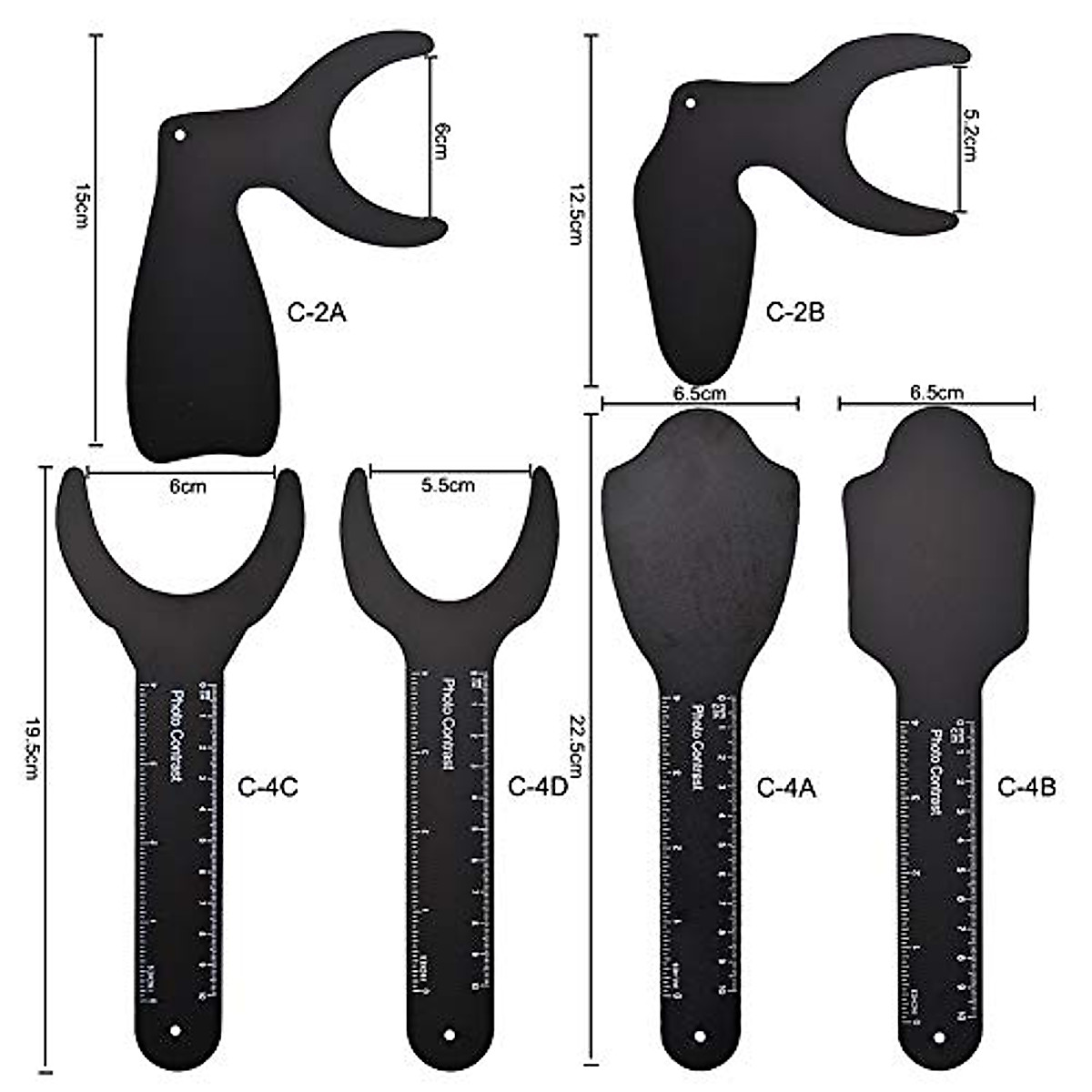 Angzhili 6 Pcs Dental Contraster Intraoral Photographic Dental Black Background Board Dental Photo Contrast Kit