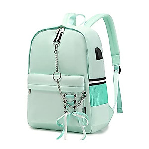 Teecho Backpack for Women Cute College Backpack for Girl Fashion Casual Daypack Mint Green