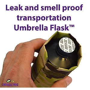 BoozeBrella by Smuggle Mug | Umbrella Hidden Alcohol Flask | Disguised Plastic Container to Sneak Liquor | Conceal Flasks for Women & Men | Funny & Sneaky Way to Hide Liquid (Black w/White Dots)