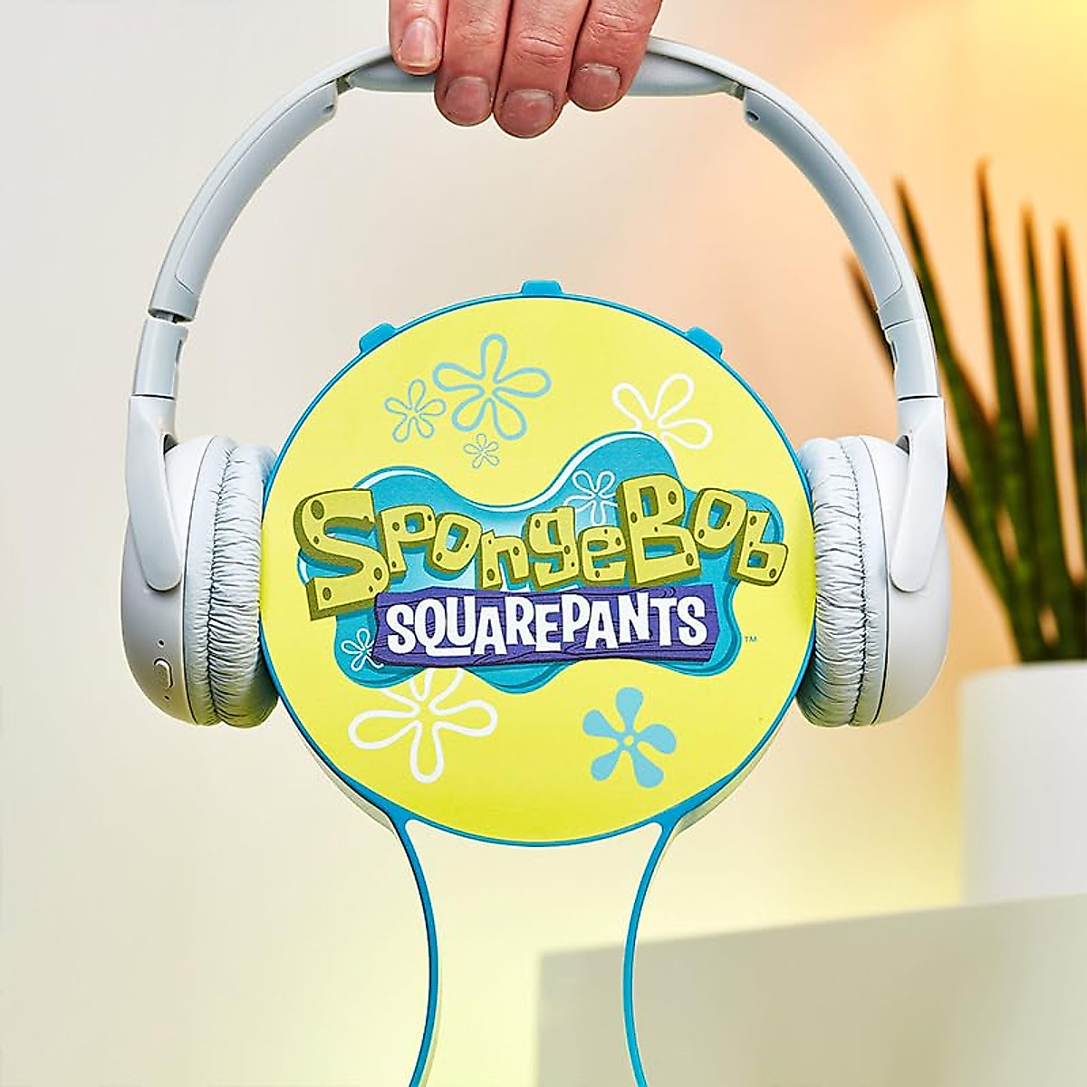 Numskull Official Spongebob Gaming Accessory Locker & Storage Stand – Holds 10 Games/DVDs, 4 Controllers, Headset, and Accessories – Durable & Compact Organizer – Official Spongebob Merchandise