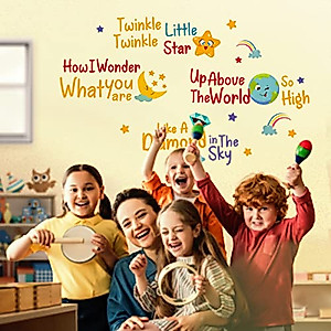 DEKOSH Nursery Wall Decor with Twinkle Twinkle Little Star Rhmye | Beautiful Design Wall Decals for Baby Nursery, Girls/Boys Bedroom