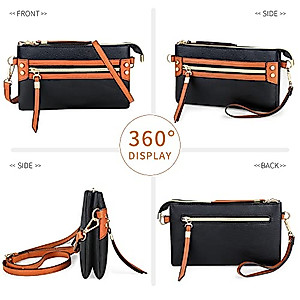 ACNFS Crossbody Bag Shoulder bags for Women, Small Handbag Leather Wristlet Clutch Cellphone Wallet with 2 Detachable Straps