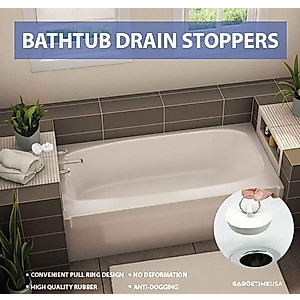 Gadgetime USA 5 Pieces Bathtub Stopper - Five Sizes - Pool Plugs - Shower Rubber Drain for Kitchen, Bathtub, Sink, Pool & Laundry