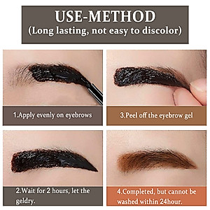 Peel Off Tattoo Eyebrow Gel Natural Eye Brow Gel Natural Eyebrow Tattoo,Waterproof Long Lasting Easy Peel Off Eyebrow Tattoo Makeup (Brown)