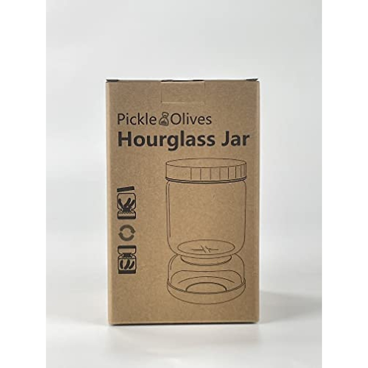 Luvan Glass Pickle Jar with Strainer Flip, 34oz Hourglass Airtight Pickle Container for Pickling, Fermenting, Canning and Storing, Leakproof Pickle Juice Separator Jar for Pickle, Olive and Jalapenos