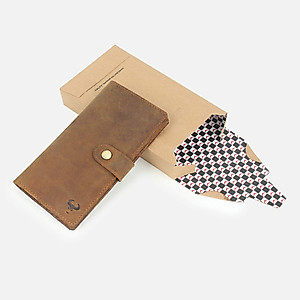 ALPHAHIDE Genuine Leather Wallet for Women - RFID Blocking Ladies Clutch - Ladies Phone Wallet - Raw Leather Purse - Zipper Pocket - Gift Boxed (Tan)