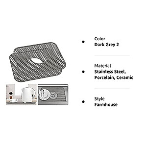 SPOLLSES Silicone Sink Mats, 2 PCS Kitchen Sink Protector Grid Accessory, 13.54 ''x 11.6 '' Sink Mat for Bottom of Farmhouse Stainless Steel Sink, Non-Slip Heat Resistant, Center Drain