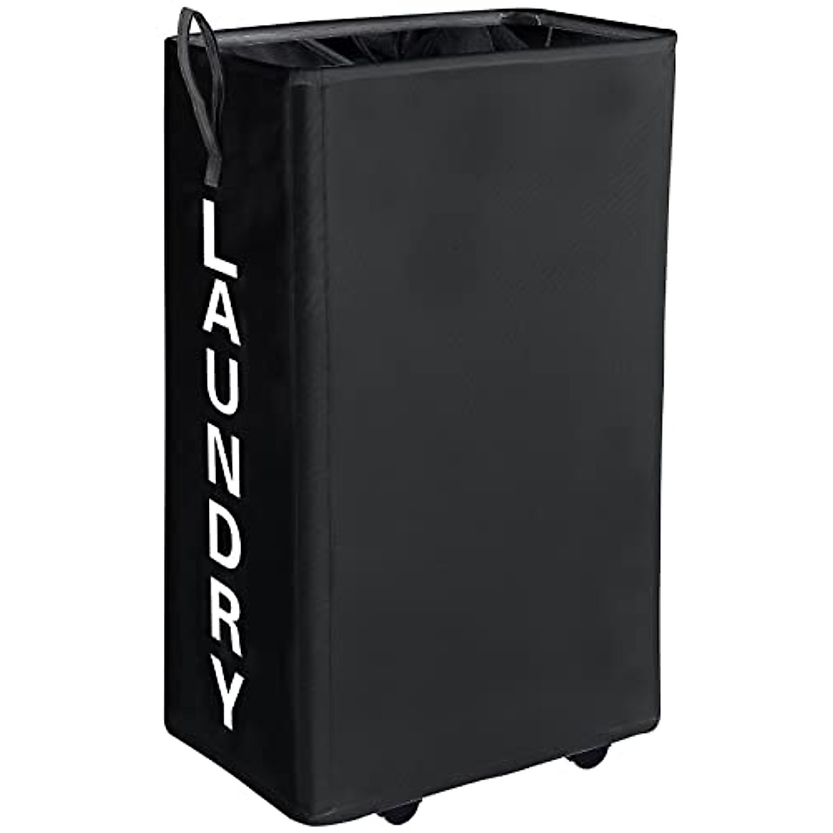 [3 pack] Laundry Basket,Homlikelan 27.5" Collapsible Large Laundry Hamper,Standable Narrow Rolling Laundry Hamper on Wheels Clothes Hamper Laundry Bin Beige