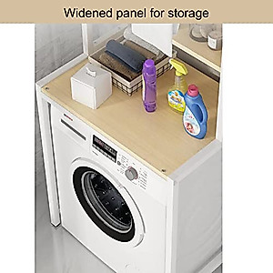 KEAVY Above Washing Machine Shelf, Shelves Above Toilet with Hanging Rod, Over The Washer and Dryer Storage Shelf, Bathroom Space Saving Organizer Rack