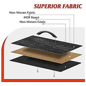 WLIVE 9-Drawer Dresser, Fabric Storage Tower for Bedroom, Hallway, Nursery, Closet, Tall Chest Organizer Unit with Fabric Bins, Steel Frame, Wood Top, Easy Pull Handle, Charcoal Black Wood Grain Print