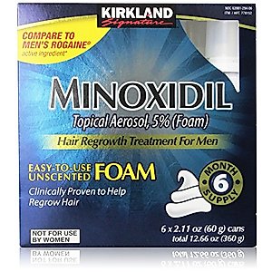 Kirkland Signature Minoxidil Foam for Men, 12.66oz (6x2.11oz=12.66oz)