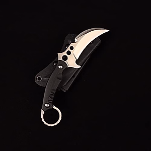sosoin Fixed Blade Knife High grade steel G10 Handle 4.5 Inches,Outdoor Claw Knife,Camping EDC Tools, Kydex Sheaths (silver)