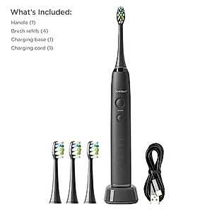Soniclean Pro Ultra Sonic Toothbrush for Adults with 4 Toothbrush Heads, Rechargeable Toothbrush, Automatic Toothbrush, Sonic Toothbrush with Refills