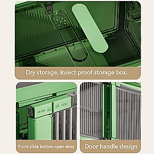 Stackable Storage Bins with Lids and Wheels, Stackable and Sturdy, Collapsible Plastic Storage Containers, Functional Folding Storage Box, Bedroom, Living Room, Study Room, Toy Room