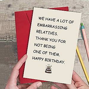 Ogeby Funny Birthday Card for Cousin, Aunty, Uncle, Humor Birthday Card Gift, Embarrassing Relatives Card for Sister, Brother