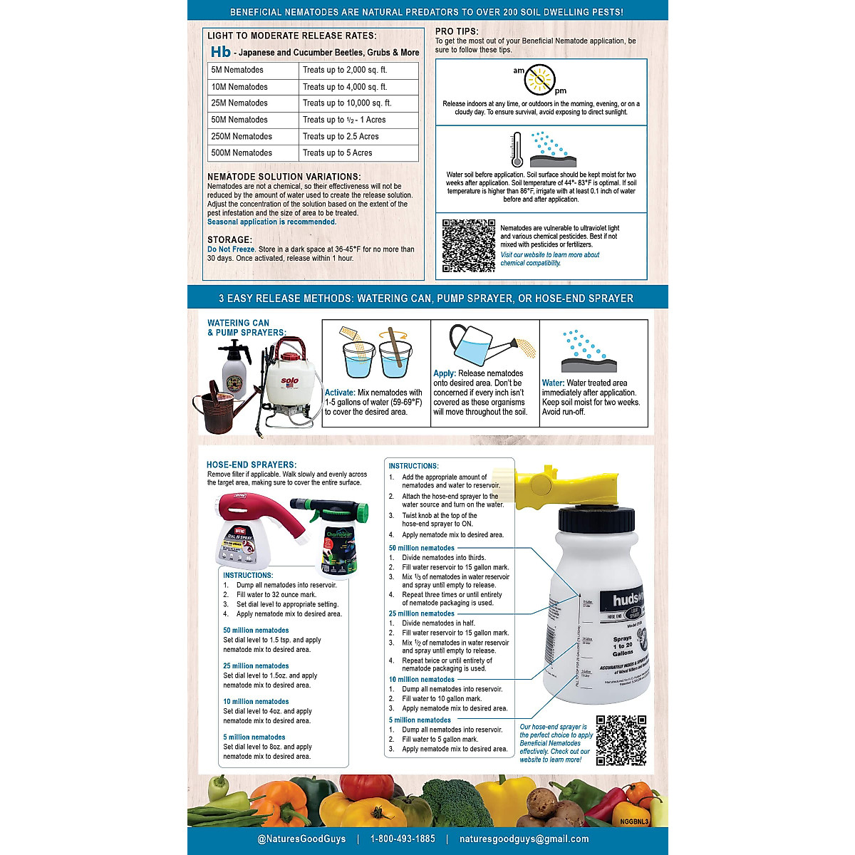 Beneficial Nematodes Heterohabditis bacteriophora HB -Ships from USA (50 Million)