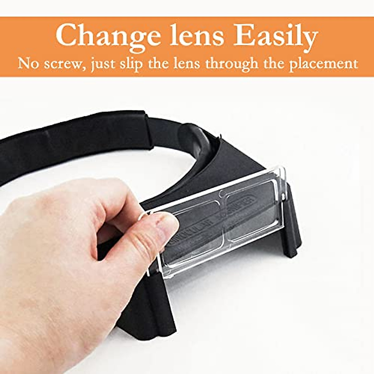 MagDepo Headband Magnifying Glass No Screw with 4 Replaceable Lenses & Cleaning Cloth Handsfree Magnifier Loupe Jewelry Visor for Work, Jewelry Making, Watch Repairing, and Craft