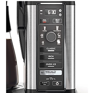 Ninja Specialty Coffee Maker CM400, Removable Water Reservoir, Glass Carafe, Single-Cup Brewing Fold Away Cup Platform
