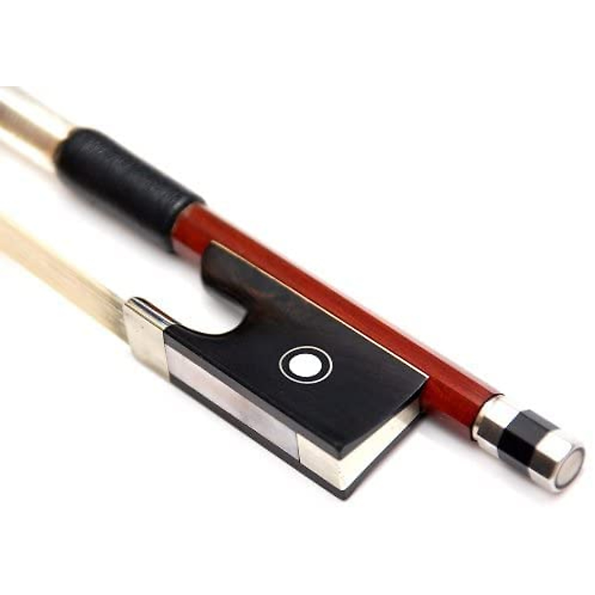 AMZZ 4/4 Full Size Student Violin Bow - Handcrafted Brazilwood Stick, Well-Balanced, Horsehair for 4/4 size violins and 12-13" violas（4 4 Violin Bow）