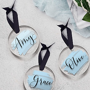 UNIQOOO 3.25“ Clear Acrylic Christmas Tree Ornament, Stocking Gift Tag, Acrylic Blanks, Wedding Gift Tag, Pack of 20