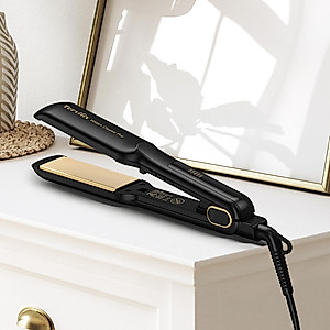 Terviiix 1.5'' Wide Flat Iron Hair Straightener, Tourmaline Ceramic Straightening Irons for Thick Hair, 50% Faster Styling, 450°F Salon High Heat for Smooth & Silky Results, Dual Voltage, Auto Off