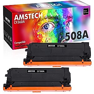 508A CF360A Toner Cartridge Black 2 Pack Replacement for HP 508A 508 CF360A Toner Cartridge for HP Color Enterprise M553 M553n M553dn M553x 553 MFP M577 Printer