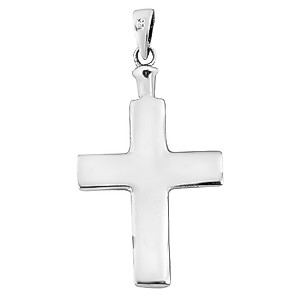AeraVida Christian Cross Simulated Blue Turquoise Inlay .925 Sterling Silver Pendant