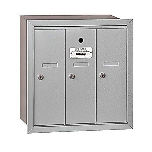 Salsbury Industries 3503ARU Recessed Mounted Vertical Mailbox with 3 Doors and USPS Access, Aluminum