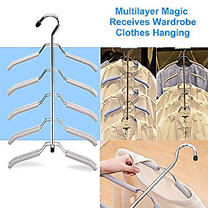 BEYST Clothes Hangers, Multilayer Anti-Slip Clothes Rack Space Saving Clothes Hangers Closet Storage Organizer for Suits Pants Shirts Jeans