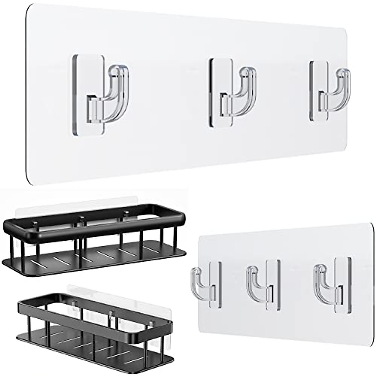 STARICH Adhesive Strips for Shower Caddy, Shower Caddy Adhesive Replacement Stickers, Replacement Adhesive for Shower Caddy Adhesive Strips, Shower Shelf Adhesive Replacement for Bathroom 2 Pack