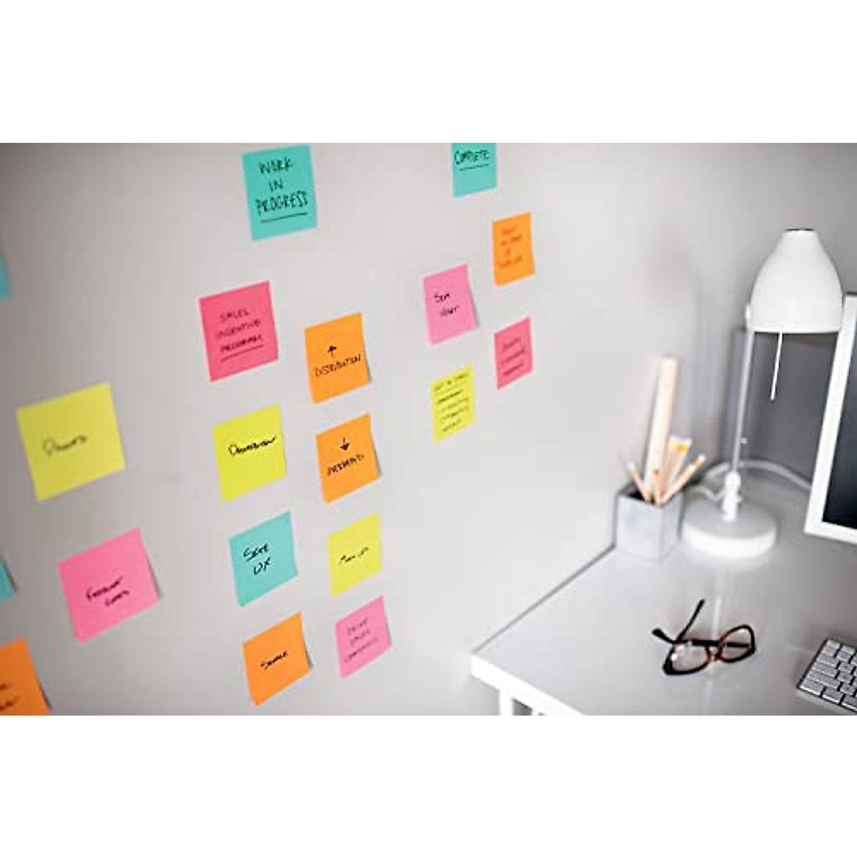 Post-it Sheet Super Sticky Note and Dispenser Value Pack, 3 in x 3 in, 12 Pads, Assorted Colors (DS330-SSVA)