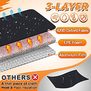 2 Pack Windproof Window AC Cover for Indoor Outdoor - Insulation Air Conditioner Unit Covers with Drawstring for Winter Inside 25''W × 17''H × 3.5''D and Outside 25.5''W × 18''H × 20.5''D